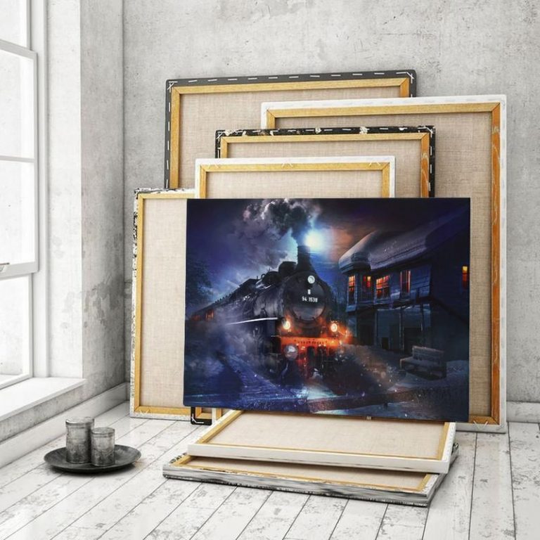locomotive Single canvas rectangle Steam locomotive 04164 - Rustypod Store