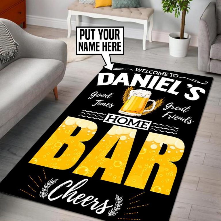 personalized home bar rug 06308 - Rustypod Store