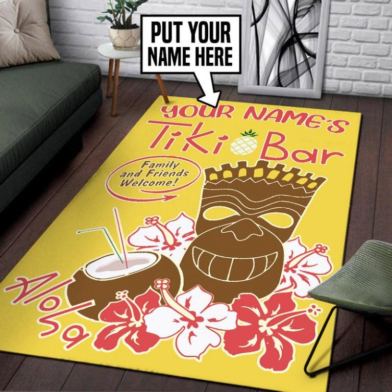 personalized tiki bar rug 06418 - Rustypod Store