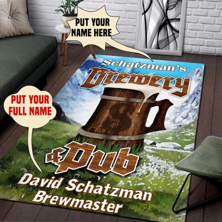 personalized brewery and pub rug 06459 - Rustypod Store