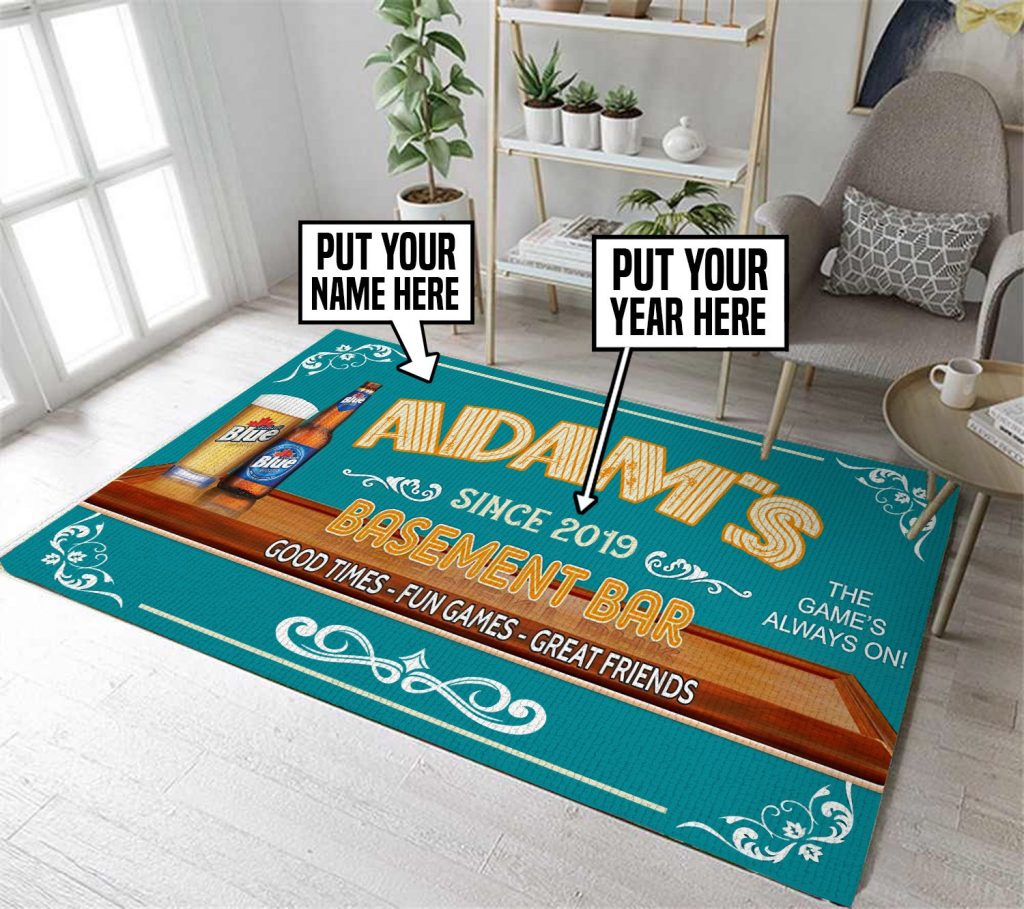 personalized home bar rug 06512 - Rustypod Store
