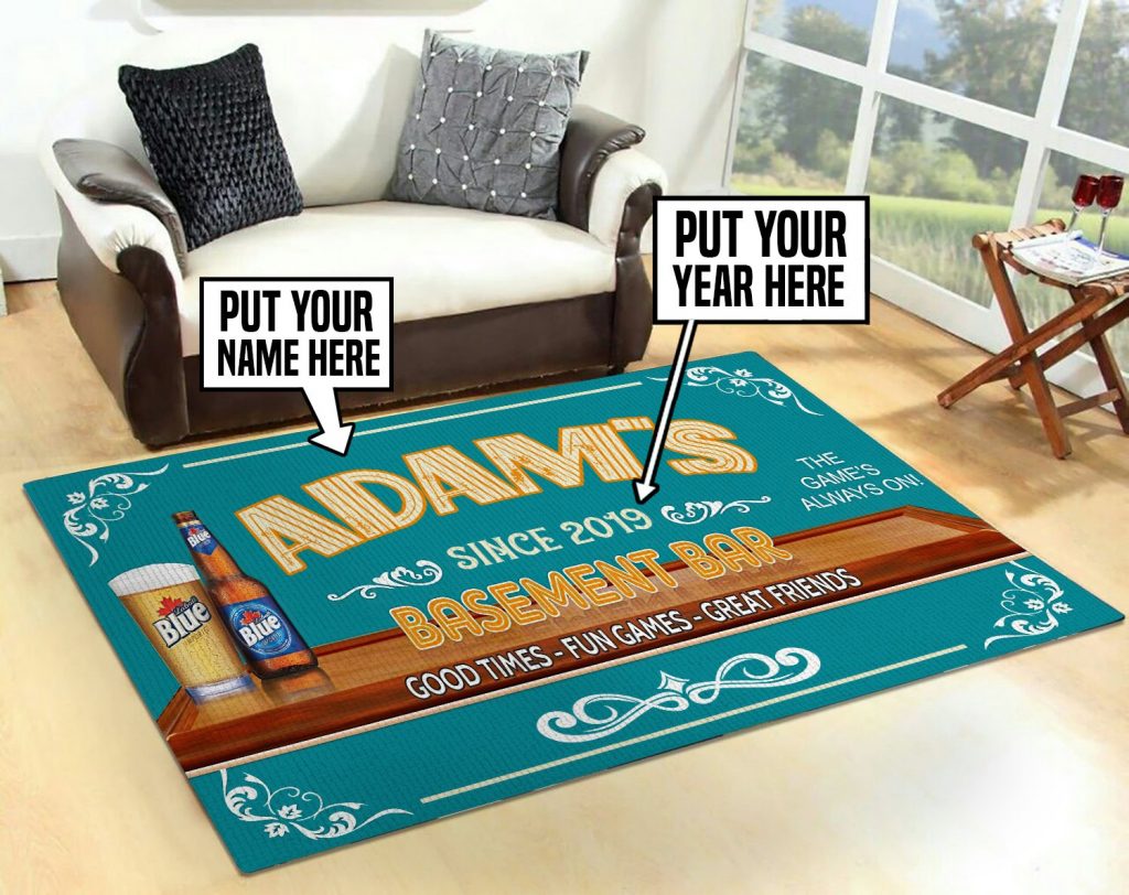 personalized home bar rug 06512 - Rustypod Store