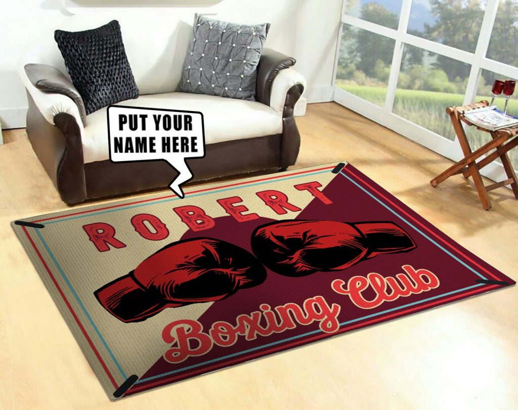 personalized boxing club rug 06716 - Rustypod Store