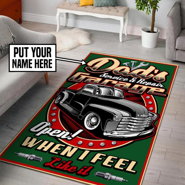 personalized garage rug 06824 - Rustypod Store
