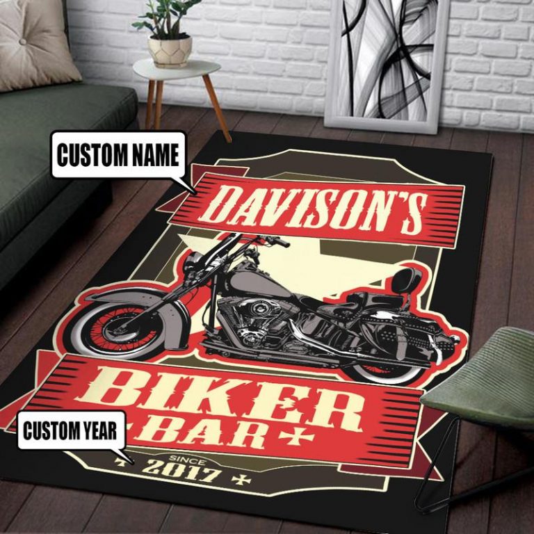 personalized biker bar rug 06858 - Rustypod Store