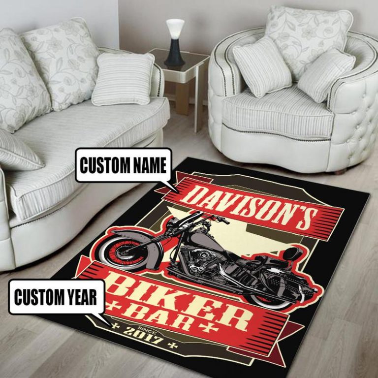 personalized biker bar rug 06858 - Rustypod Store