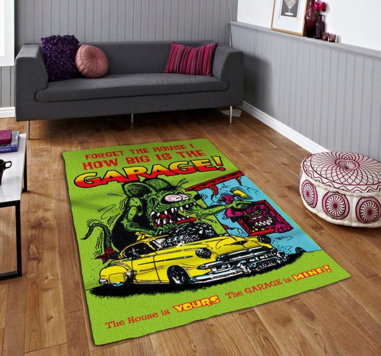 Garage is mine - Rat fink hot rod garage rug 07088 - Rustypod Store