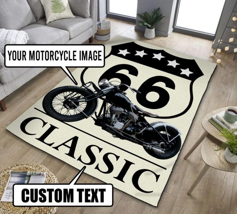 personalized motorcycle classic rug 07954 - Rustypod Store