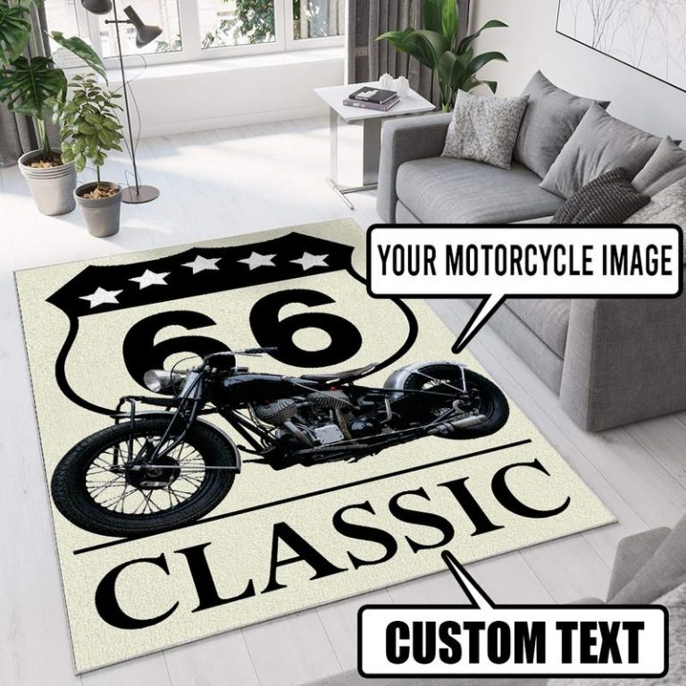 personalized motorcycle classic rug 07954 - Rustypod Store