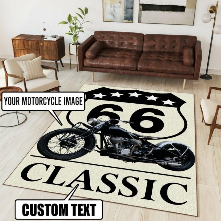 personalized motorcycle classic rug 07954 - Rustypod Store