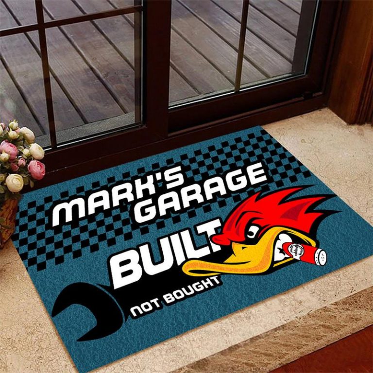 personalized built not bought hot rod door mat 08078 - Rustypod Store