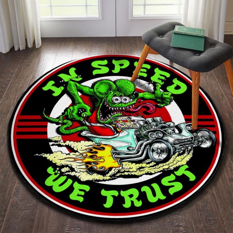 Rat fink round mat | hot rod garage | muscle car | lowbrow art | old ...
