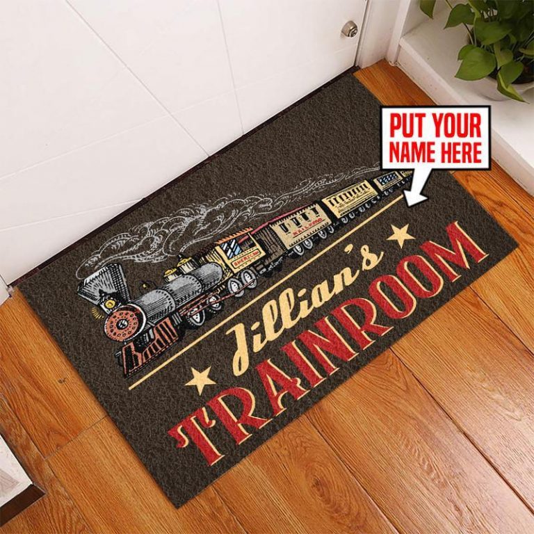Personalized heading for the train room floor mat 08474 - Rustypod Store