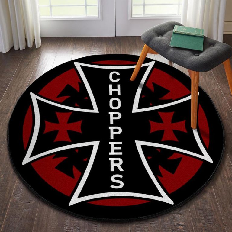 iron cross | choppers round mat 08515 - Rustypod Store