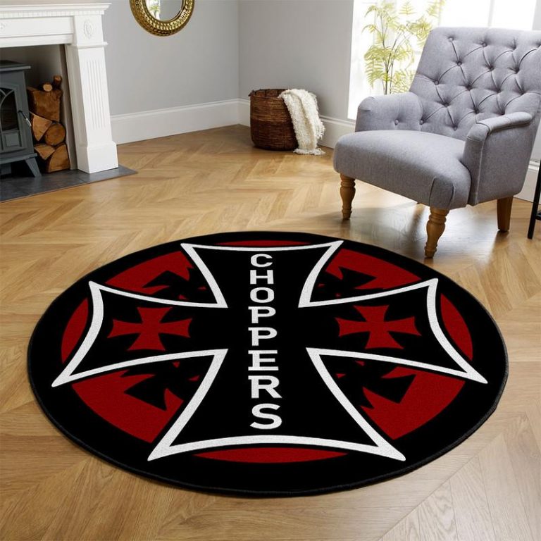 iron cross | choppers round mat 08515 - Rustypod Store