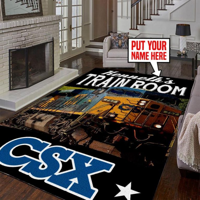 Personalized CSX railroad rug 08530 - Rustypod Store