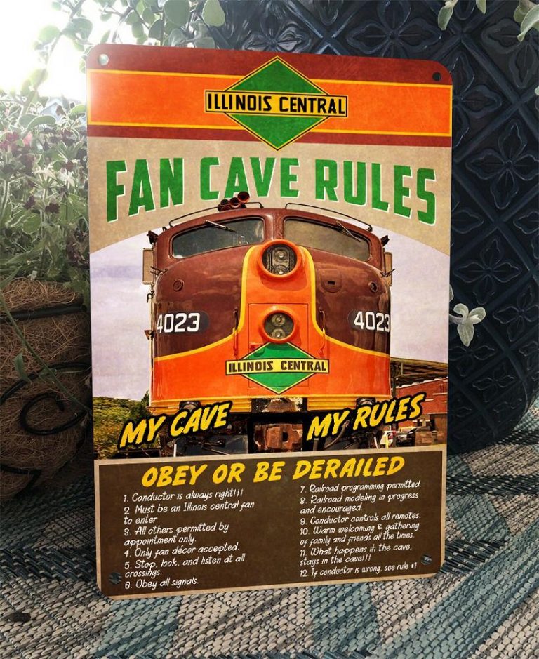 Illinois Cnetral railroad Printed Metal Sign 08561 - Rustypod Store