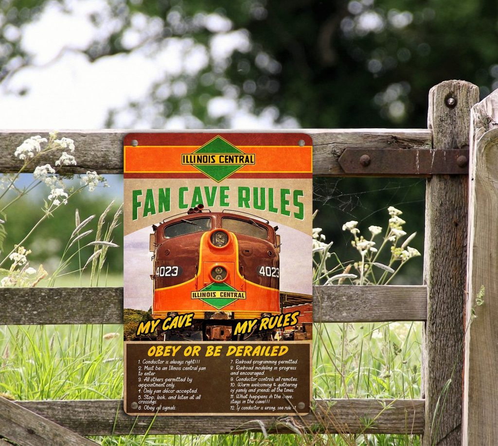 Illinois Cnetral railroad Printed Metal Sign 08561 - Rustypod Store