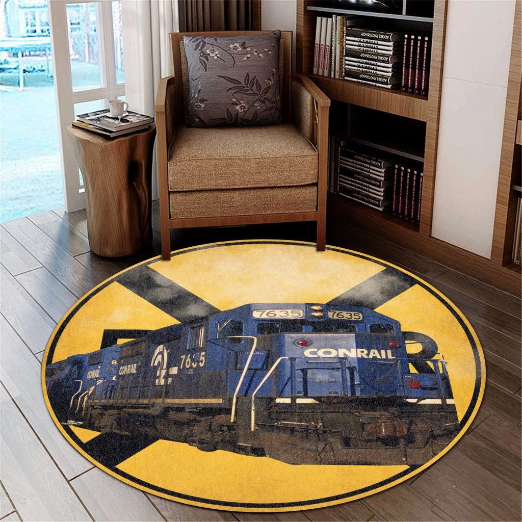 Conrail Railroad crossing round mat 08615 - Rustypod Store