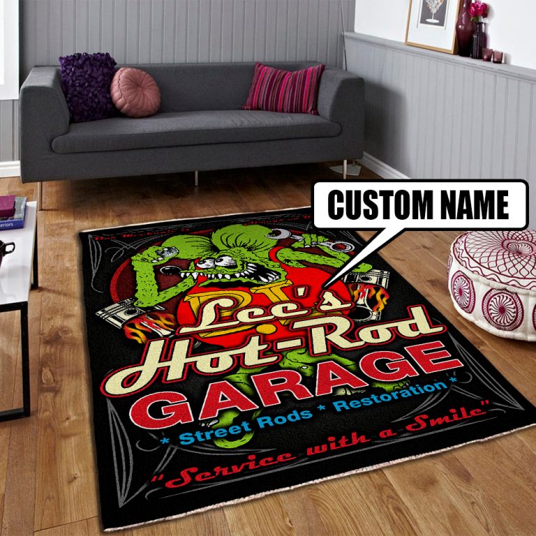 personalized hot rod | rat fink rug 08258 - Rustypod Store