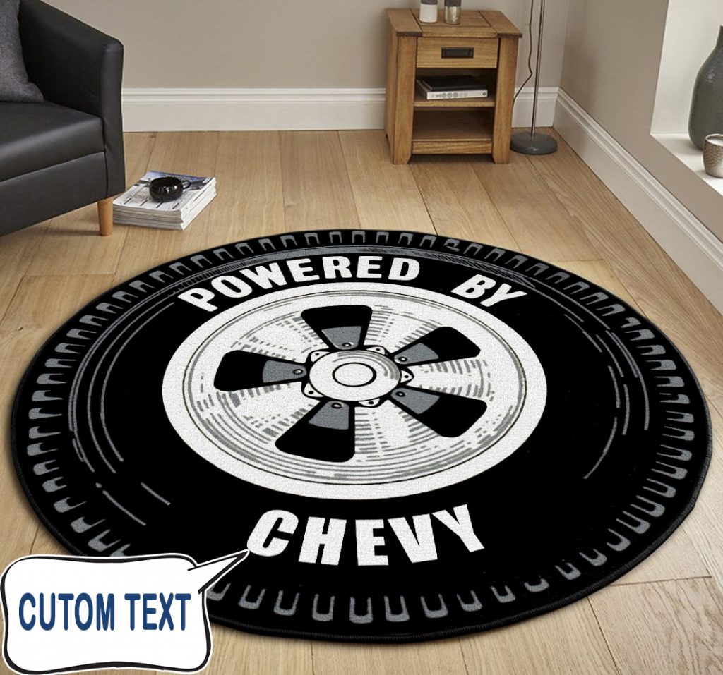 personalized power by | hot rod round mat 08642 - Rustypod Store