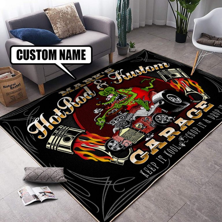 Personalized hot rod and kustom rat fink rug 08865 - Rustypod Store