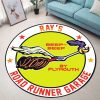 personalized road runner garage round mat 09347 - Rustypod Store