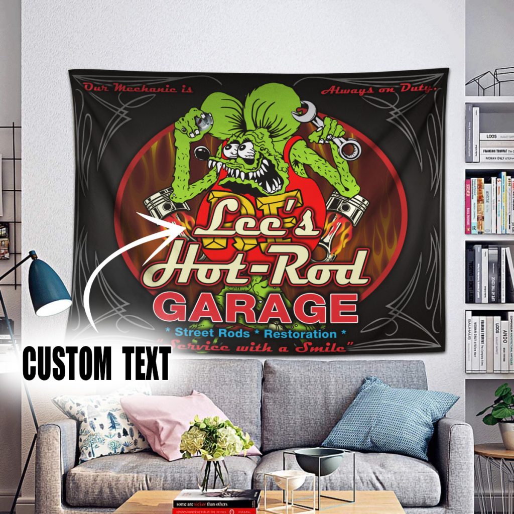 personalized hot rod garage | street rods | restoration tapestry 09528 ...