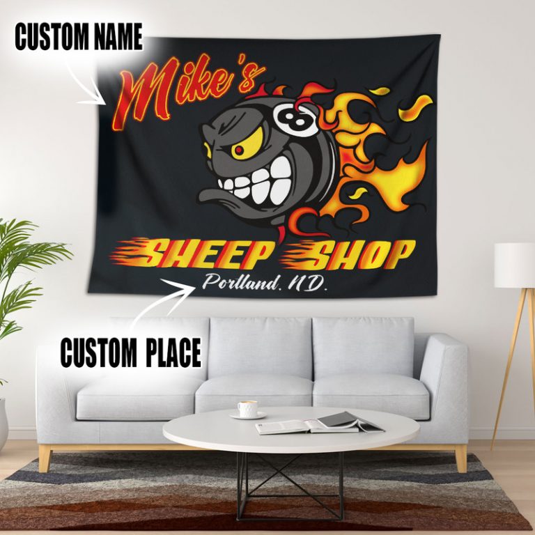 personalized hot rod 8 ball tapestry 09546 - Rustypod Store