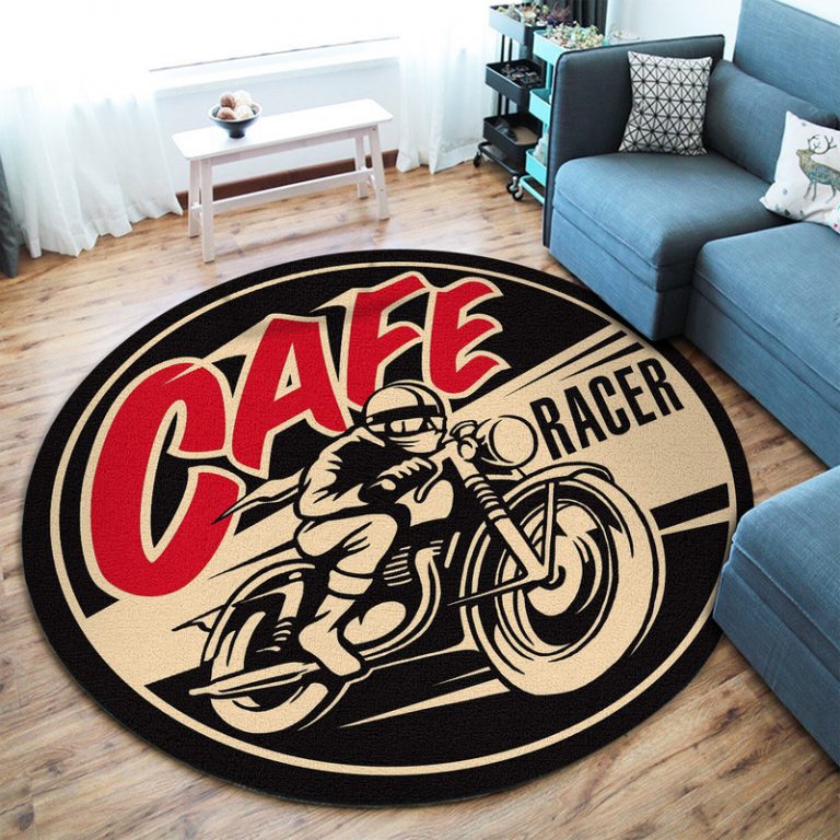 Cafe Racer Rocker Mod Racing Bike Motorcycle round mat 09610 - Rustypod ...