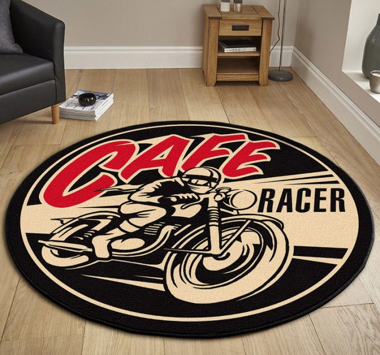 Cafe Racer Rocker Mod Racing Bike Motorcycle round mat 09610 - Rustypod ...