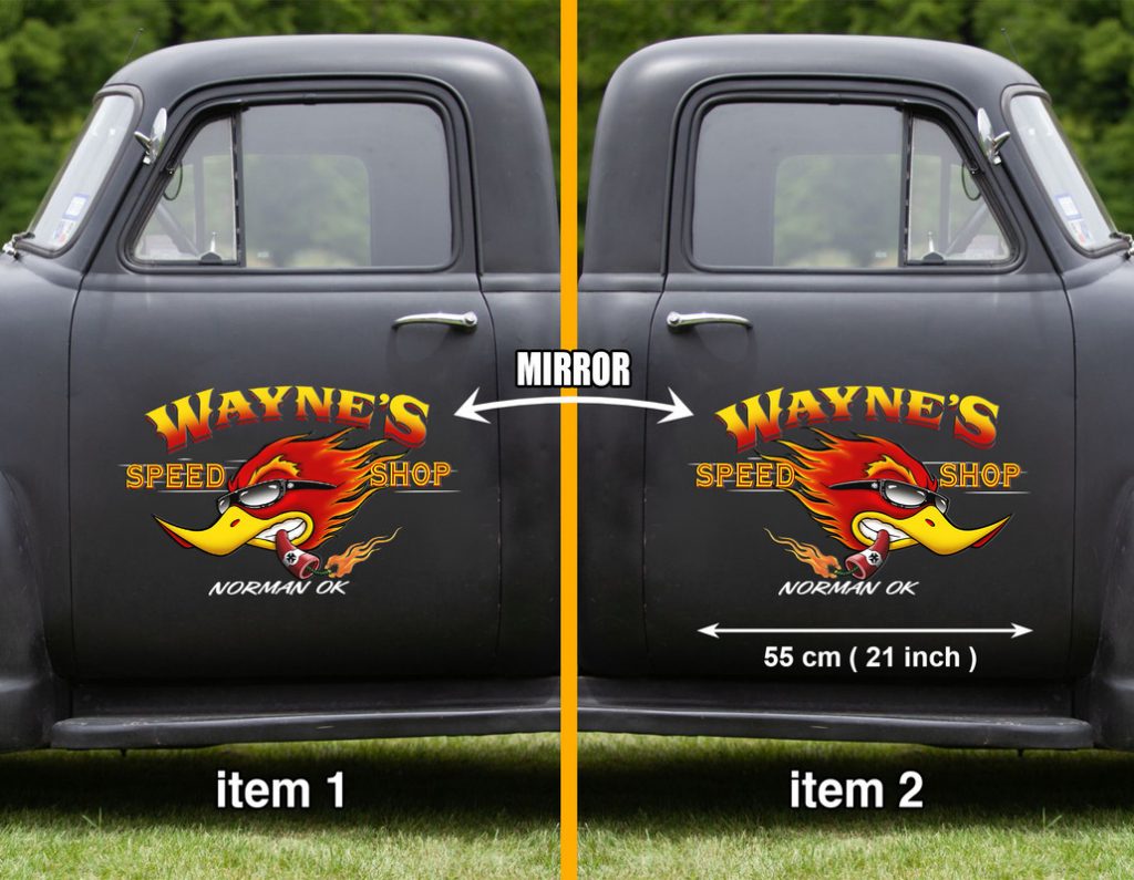 2 PCS personalized Speed Shop | Hot Rod vinyl stickers 09652 - Rustypod ...