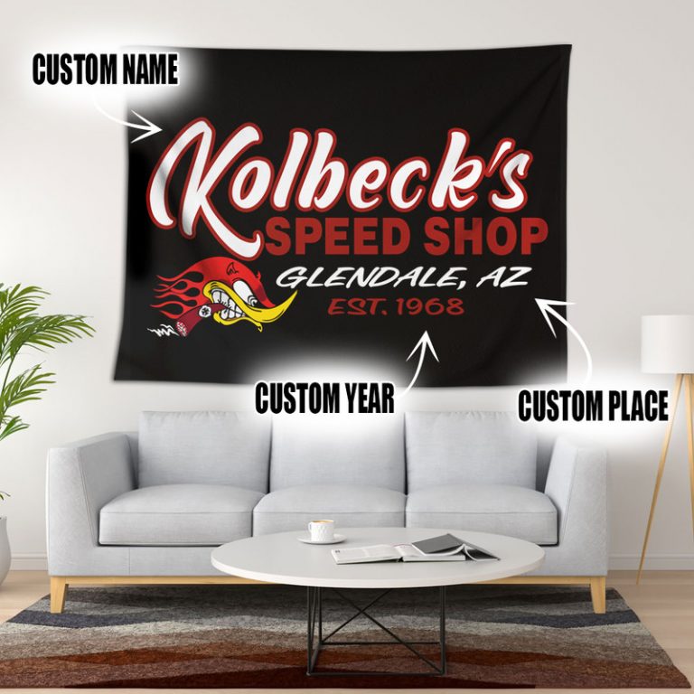 personalized Speed Shop | Hot Rod tapestry 09409 - Rustypod Store