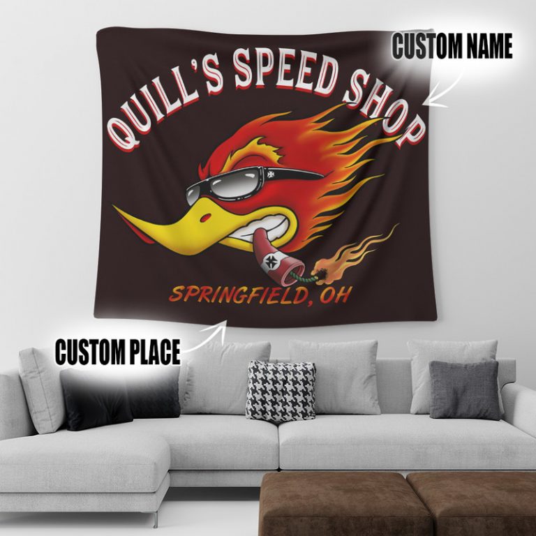 personalized Speed Shop | Hot Rod tapestry 09410 - Rustypod Store