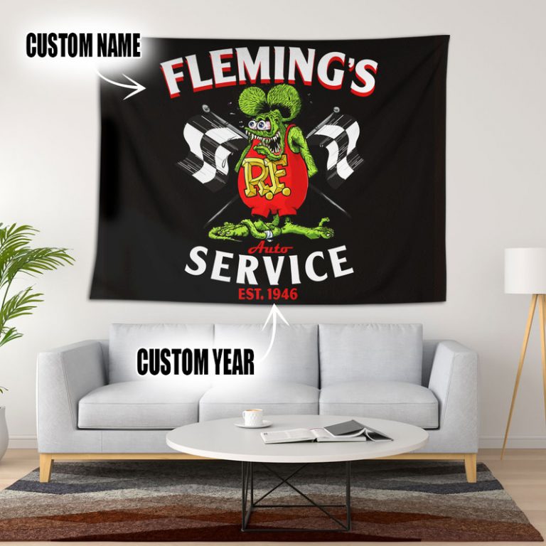 personalized Speed Shop | Hot Rod tapestry 09651 - Rustypod Store