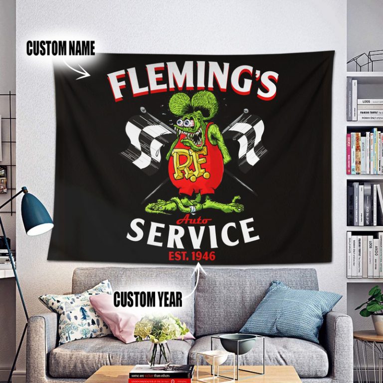 personalized Speed Shop | Hot Rod tapestry 09651 - Rustypod Store