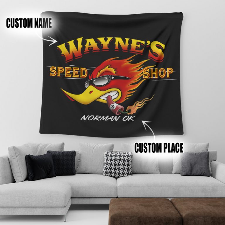 personalized Speed Shop | Hot Rod tapestry 09652 - Rustypod Store