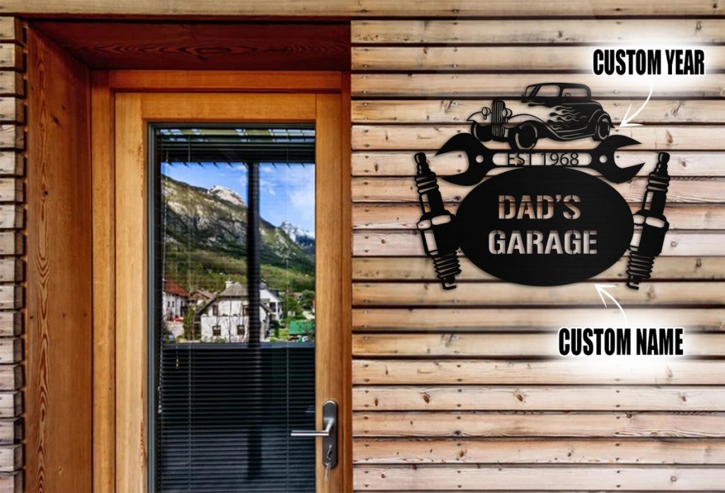 personalized hot rod garage CNC metal sign 09776 - Rustypod Store