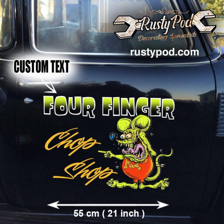 2 pcs personalized hot rod garage | rat fink | lowbrow art | kustom ...