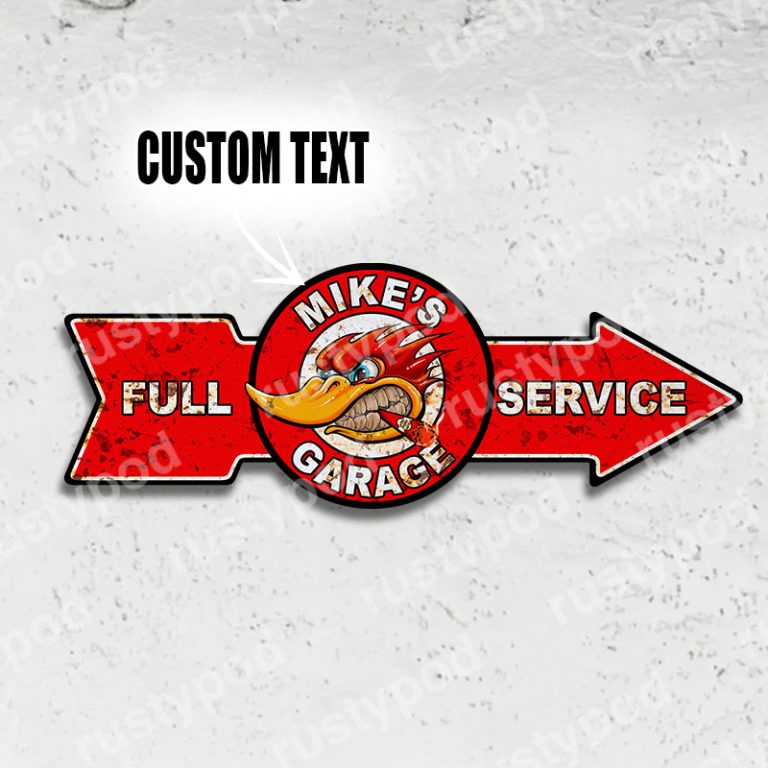 personalized hot rod garage | vintage garage | kustom kulture arrow ...