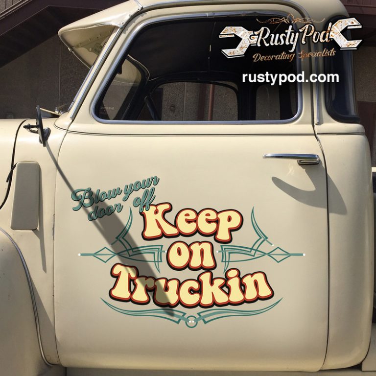 2 pcs KEEP ON TRUCKIN! CAR TRUCK HOT ROD RAT ROD vinyl sticker 10097 ...