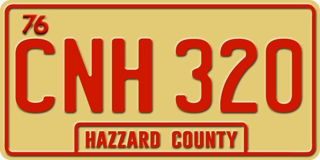 Dukes of Hazzard | General Lee | CNH 320 license plate 10177 - Rustypod ...