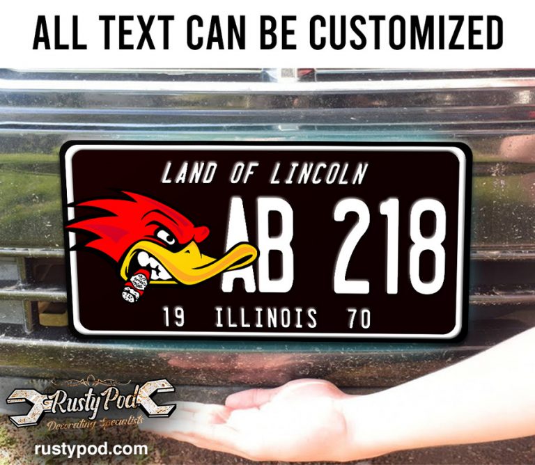 personalized hot rod bird | man cave decor license plate 10190 ...