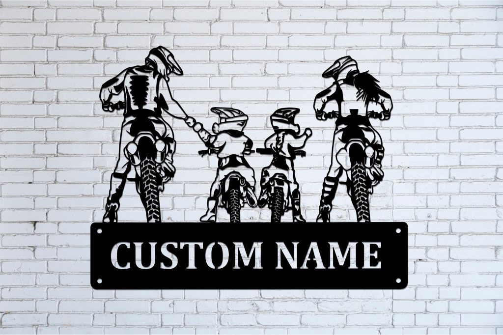 Personalized Family Motorcycle Metal Sign - Rustypod Store