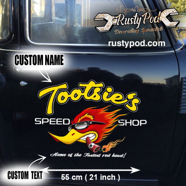 personalized hot rod garage | hot rod bird | rat rod vinyl sticker ...