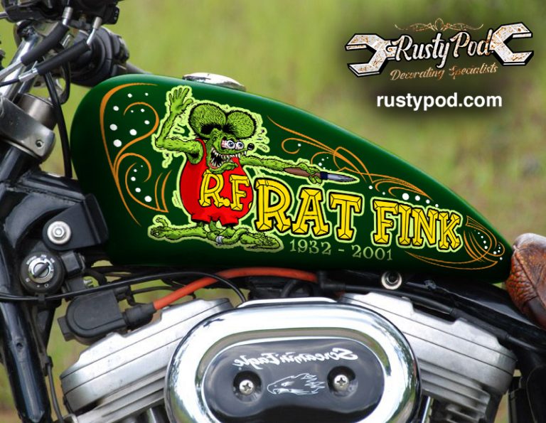 2 pcs rat fink motorcycle | pinstriping | kustom kulture motorcycle ...