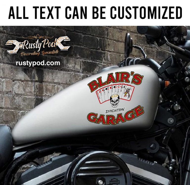 2 pcs personalized motorcycle garrage | biker | chopper motorcycle fuel ...