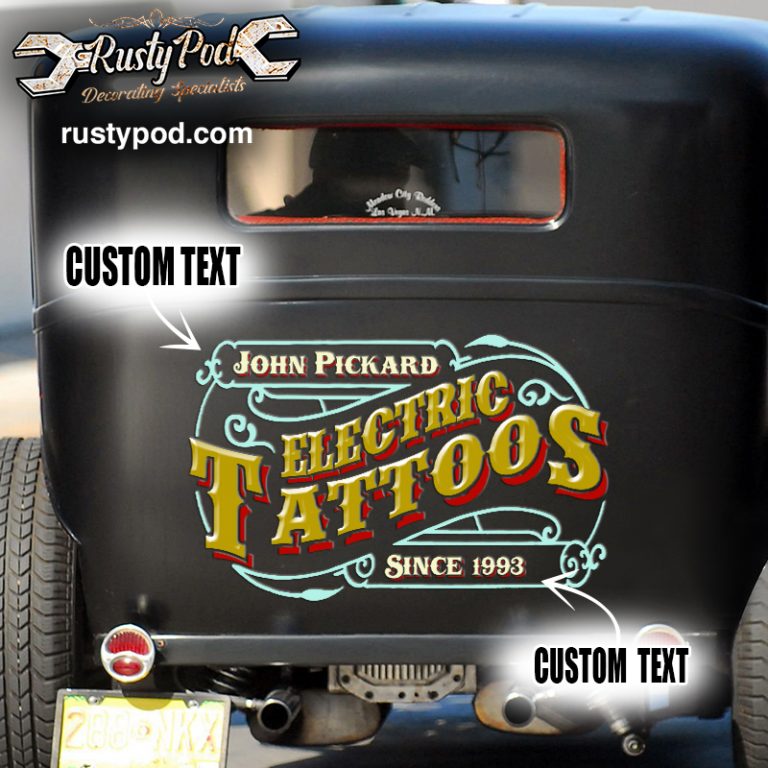 personalized electric tattoos vinyl sticker 10311 - Rustypod Store