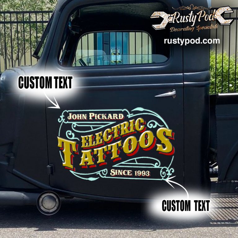 personalized electric tattoos vinyl sticker 10311 - Rustypod Store