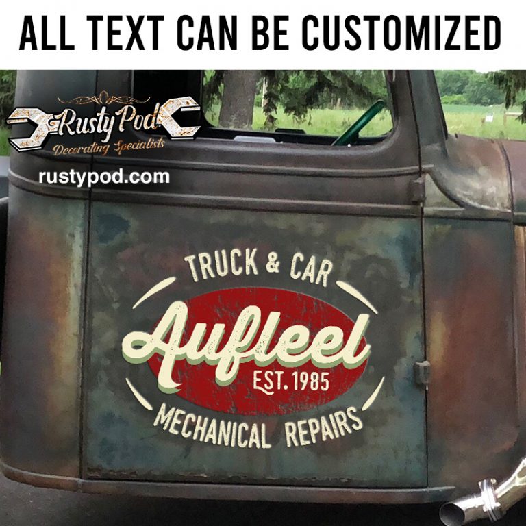 Personalized truck car lettering vinyl sticker 10330 - Rustypod Store